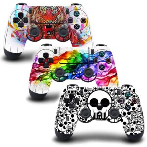 fottcz [3pcs] vinyl skin for ps4/slim/pro controller (standard edition), sticker decorate and protect device surface, group c