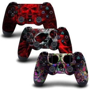 fottcz [3pcs] vinyl skin for ps4/slim/pro controller (standard edition), sticker decorate and protect device surface, group d