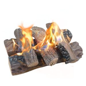 jp outdoorgas fireplace logs large 5 pieces artificial realistic ceramic wood logs for indoor outdoor fireplace fire pits