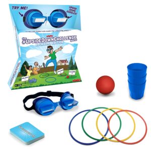 vango the original upsidedownchallenge game for family & kids - complete fun challenges with upside down goggles - hilarious fun game for game night & parties - 2-6 players, ages 8+ (backyard edition)