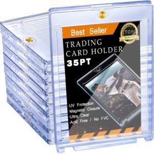 zonon 10 count magnetic card holder 35 pt trading cards protectors 3 x 4 inch card protector card sleeves display case for baseball football sports card trading cards game card storage and display