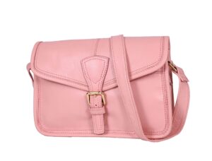 aaron leather goods crossbody bags for women soft leather purses and handbags multi pocket shoulder bag (peach)