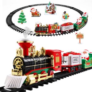 christmas train electric train toy sound light railway tracks christmas tree kids toddlers