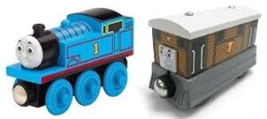 thomas and toby compatible with thomas & friends wooden railway by learning curve - thomas and toby - lc09738