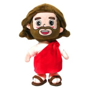 pinkey smile my jesus plush 14" large christ doll cute christian stuffed plush of son of god for children, church, sunday school, religious gift, kids jesus gift