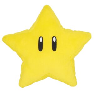 little buddy 1823 super mario all star collection super star 6" plush,yellow