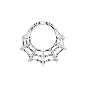 fansing halloween septum jewelry cobweb silver septum rings for women 16g septum ring 8mm surgical steel daith piercing body jewelry 16 gauge