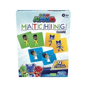 pj masks hasbro gaming matching game for kids ages 3 and up, fun preschool memory game for 1+ players