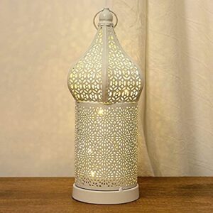 paluopo battery powered lamp white cordless outside lights garden patio outdoor apartment lanterns decor,hanging lights boho moroccan lantern decor for bedroom tabletop (s-white-1pcs)