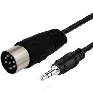 seadream large din 8 pin to dc3.5mm cable ; 8 pin din male plug to 3.5mm male audio adapter cable for musical instrument audio equipment (5ft)