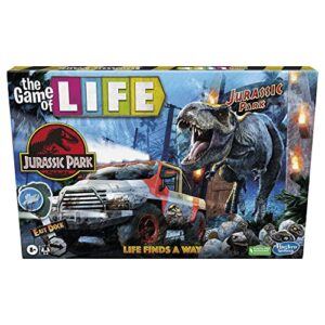 hasbro gaming the game of life jurassic park edition, family board game for kids ages 8 and up, inspired by the original hit movie