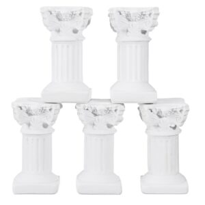 generic 5pcs white roman pillar statues greek columns candle holder mini resin roman pillar statue resin candlestick stand wedding table decoration home garden 3x6.5cm 2s140c7plp1138y0ui