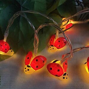 zlypsw 20 led ladybug shape string lights battery holiday wedding christmas decoration lamp for home balcony courtyard garden