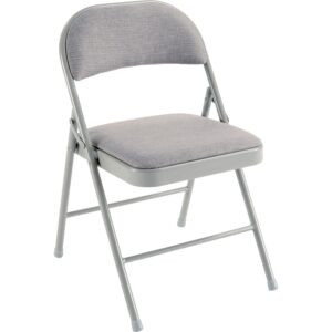 global industrial fabric seat folding chair, gray, lot of 4