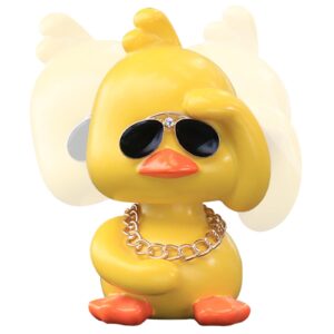 wonuu shaking duck car decorations yellow duck cute car ornaments cool shaking head doll for car interior decoration ornament accessories