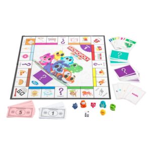 monopoly discover board game for kids ages 4+, fun game for families, 2-sided gameboard for 2-4 players, 2 levels of play, playful teaching tools for families