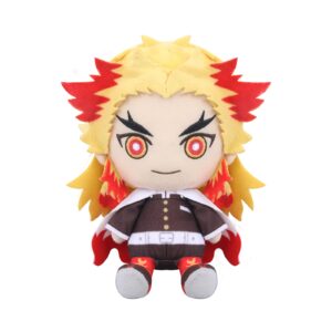 linkom plush doll toy anime figure kyoujurou/uzui tengen stuffed plushie cute toys keychain cosplay props halloween (rengoku kyoujurou, 18cm/7inch)