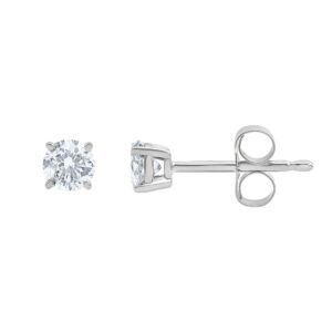 beyond brilliance 0.33 carat round cut natural solitaire diamond stud earring in 14k white gold | fine jewelry for women | gift for her | gift box included