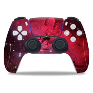 fottcz vinyl skin for ps5 digital/disk controller, sticker decorate and protect device surface, red nebula