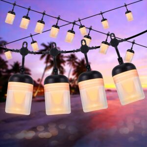 dreamark string lights indoor outdoor 52 ft weatherproof led bulbs strings with 8 lighting model 16 warm white shatterproof bulbs for patio garden bistro wedding backyard festival decoration