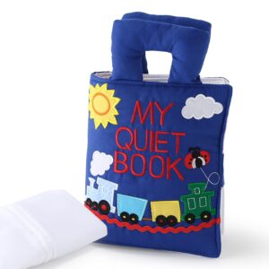 the peanutshell quiet book for toddlers | travel toy & educational busy book | wash bag included