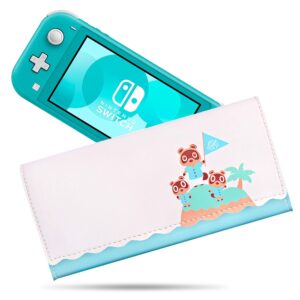 funlab case compatible with switch lite,ultra slim leather clutch case,cute carrying case with game card holder