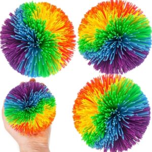 3 packs of large monkey stringy ball,size of 12cm/4.7inch diametereach ball-weight of 100g / 0.22ib stress sensory fidget balls colorful bouncy ball