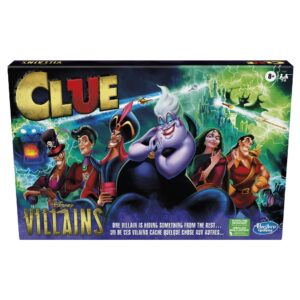 hasbro gaming clue: disney villains edition board game for kids ages 8+, 2-6 players (amazon exclusive)