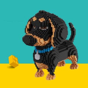 uvini building blocks pets, bricks dachshund, micro bricks dog animal building toy bricks dog for kids 10,11, 12, 13, 14, teens or adult, 2100 pieces