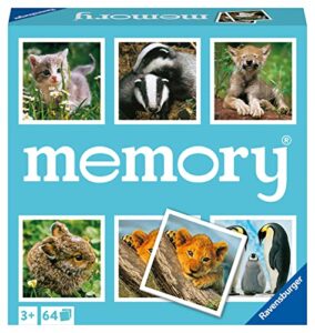 ravensburger animal babies memory game - engaging picture matching game for kids | enhances focus & memory skills | fun for family game night | ideal for ages 3 and up