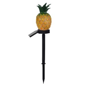 yuhoo solar garden stakes lights, outdoor waterproof pineapple decorative solar landscape stake night lights for pathway lawn patio yard home ornament(yellow), free size