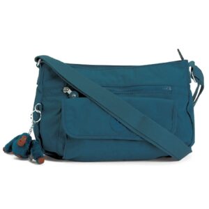 kipling women's syro crossbody shoulder bag medium night teal tonal