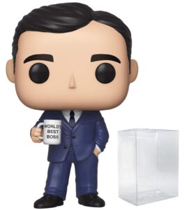 pop the office - michael scott funko pop! vinyl figure (bundled with compatible pop box protector case), multicolored, 3.75 inches