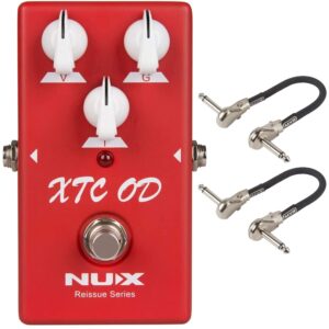 nux xtc od overdrive pedal bundle with 2 mxr patch cables