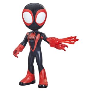 spidey and his amazing friends supersized miles morales: spider-man 9-inch action figure, marvel preschool super hero toy, kids ages 3 and up