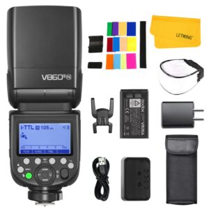 godox v860iii v860iii-n flash for nikon, ttl 2.4g nikon flash speedlite hss 1/8000s, 7.2v/2600mah li-ion battery, 480 full-power flashes, 10 levels led modeling lamp, compatible for nikon camera