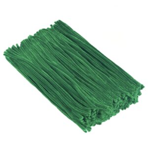 cuttte pipe cleaners craft supplies - 300pcs dark green pipe cleaners chenille stems for craft kids diy art supplies (6 mm x 12 inch)