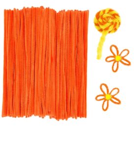 dokoo craft pipe cleaners 200 pcs chenille stem twistable stems children’s bendable sculpting sticks for crafts and arts creative christmas decoration school projects (6mm x 12 inch) (orange)