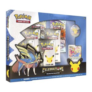 pokemon tcg: celebrations deluxe pin zacian lv.x booster collection box