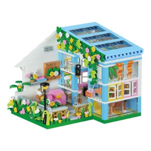 sunhabi flower house building toys set for girls 6-12 8-10 10-12 size of mini bricks friends set for girls 6-12 8-12 for girls boys 6-12, 608 pcs 5.31 (l) 4.33 (w) 4.13 (h) inch………