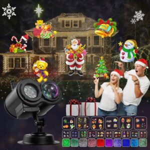 projector lights, ampulla christmas halloween holiday ocean wave projector lights 2-in-1 26 hd effects 16/24 pattern slides outdoor indoor xmas theme party yard garden decorations… (16 hd slides)