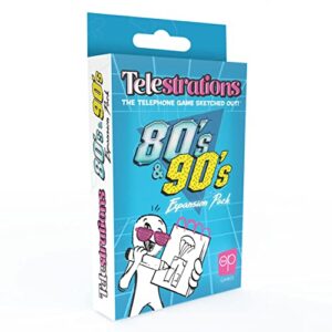 telestrations 80s/90s expansion pack | featuring 600 totally awesome words, phrases, and references | great new addition to telestrations party game