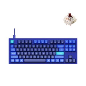 keychron q3 qmk/via wired custom mechanical keyboard, full aluminum tenkeyless layout, programmable macro with hot-swappable gateron g pro brown switch, compatible with mac windows linux (blue)