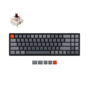 keychron k14 70% layout 72 keys bluetooth wireless/usb wired mechanical keyboard for mac with gateron g pro brown switch/multitasking/rgb backlight/aluminum frame computer keyboard for windows laptop