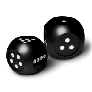 ako dice ii - aluminum d6 dice - large heavy metal d6 dice set - solid 16mm dice with extra rounded corner for a better roll -custom metal dice version 2 by ako dice (black)