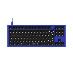 keychron q3 barebone iso knob version, qmk/via wired custom mechanical keyboard, full aluminum hot-swappable tenkeyless layout double-gasket diy kit, programmable macro for mac windows linux - black