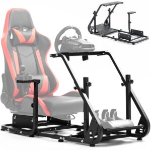 anman pro racing simulator cockpit adjustable racing wheel stand fit for logitech g25/g27/g29/g920/g923,fanatec,thrustmaster t500rs, wheel shifter pedals seat not included