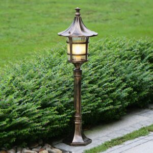 zzyjyalg rustic lawn light outdoor villa garden fence courtyard waterproof e27 floor lantern home european landscape streetlight creative umbrella design aluminum pathway post pole lighting fixture