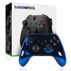 gamenetics custom official wireless bluetooth controller for xbox series x/s and xbox one console - un-modded - video gamepad remote (soft touch blaze orange)