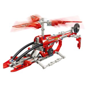 discovery toys mech works d.i.y. copter | toy helicopter w/rotating blades | construction erector set model kit | no tools needed | stem & educational toy | interactive learning | ages 8+